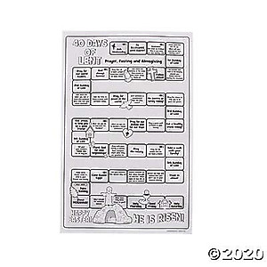 Color Your Own 40 Days to Lent Countdown Poster - Crafts for Kids and Fun Home Activities