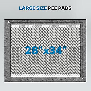 MIZOK Pee Pads for Dogs Large 28x34 Inches, Charcoal Puppy Pads New & Improved Odor-Control Absorbs Up to 8 Cups of Urine Dog Pee Pads, 6-Layer Leak-Proof Wee Wee Pads for Dogs (40 Counts)
