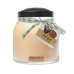 A Cheerful Giver - Creamy Vanilla - 34oz Papa Scented Candle Jar with Lid - Keepers of the Light - 155 Hours of Burn Time, Gift for Women, White