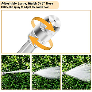 29 Inch Sprayer Wand, Stainless Steel 3/8" & 1/4" Brass Barb Replacement Sprayer Wand,Watering Wand with Shut off Valve & 3 Hose Clamps for Garden Car Window Cleaning (1 Set)