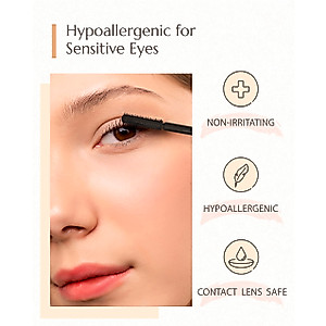 2 Sides Lengthening Mascara by TSUVIMI | Smudge-Proof, Clump-Free & Buildable Formula | Waterproof Defining Mascara Makeup | Ophthalmologist Tested, Hypoallergenic, Vegan, Cruelty Free | Golden Brown