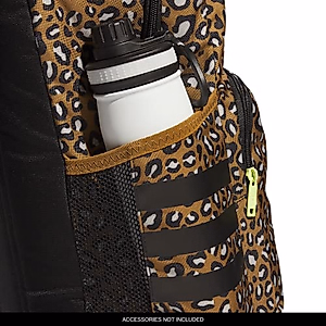 adidas Classic 3-Stripe Durable Backpack Student Athletic Sport Laptop Book Bag, Cheetah Bronze Strata/Black/Pulse Lime Green/4.0, One Size