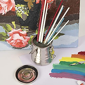 MyLifeUNIT Paint Brush Washer, Airtight Stainless Steel Brush Cleaner for Painting (Medium)