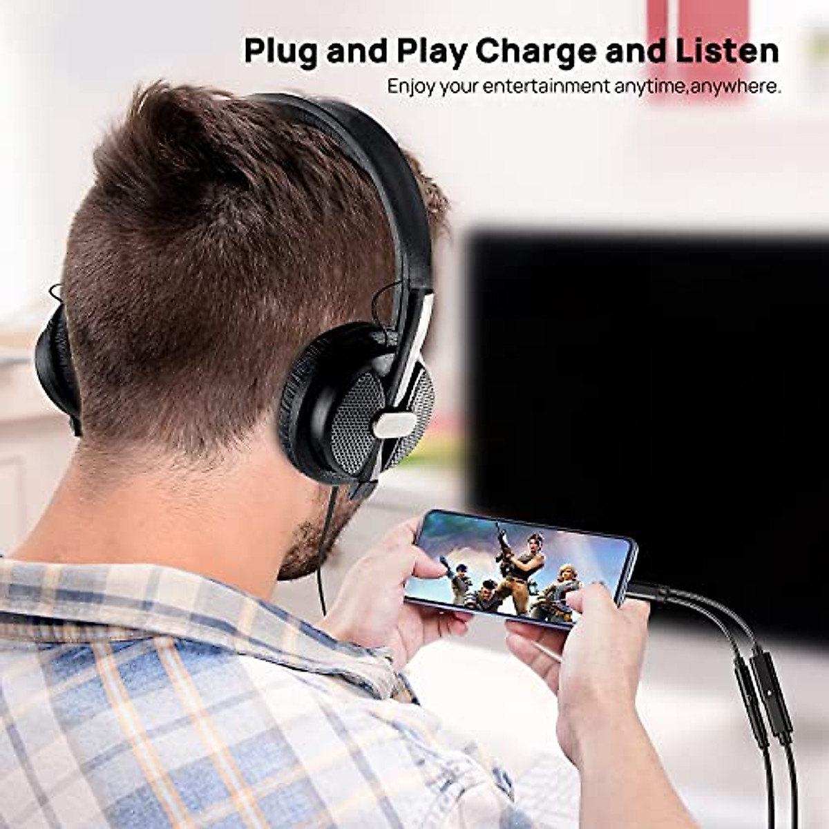 USB Type C to 3.5mm Headphone Jack Audio Adapter and Charger,2 in 1 USB C to Aux Audio Adapter with 60w PD3.0 Fast Charger,Compatible with Samsung Galaxy A53 A33 S23 S22 S21,Google Pixel 7