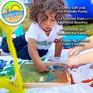 Classic Sand and Play Colored Play Sand Multipack, 6 Pack of 2.5 lb. Bags, Fun for Building, Sandbox, Therapy Tables, Arts and Crafts Use, Stimulate Sensory Skills, Stainless Color