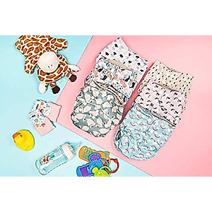 Simple Being Reusable Cloth Diapers- Double Gusset, One Size Adjustable, Washable Soft Absorbent, Waterproof Cover, Eco-Friendly Unisex Baby Girl Boy, six 4-Layers Microfiber Inserts (Whimsical)