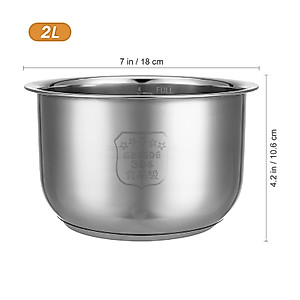 Ciieeo Inner Cooking Pot Universal Inner Pot Stainless Steel Inner Pot Rice Cooker Supply (Higher Bottom)