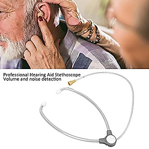 Hearing Aid Listening Stethoscope with Couple Used for Testing BTE, ITE, ITC, CIC, Stethoscope with Damping Home Double Head Sound Detection Earpiece
