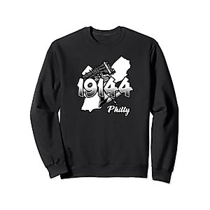 Philadelphia Silhouette with Zip Code 19144 and Liberty Bell Sweatshirt