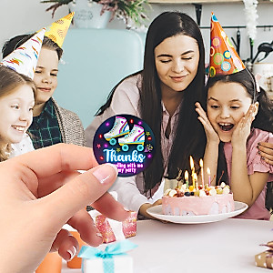 Roller Skating Party Thank You Sticker Labels, 2" Party Circle Stickers, Great for Party Favors, Envelope Seals & Goodie Bags（54 Count）