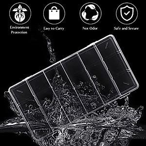 Jutieuo 2 Pack Clear Plastic Storage Containers Box - Visible Cosmetic Tools Storage Box - Makeup Tools Fishing Tackle Accessory Box Organizer - Organizer Box for Bead Jewelry Screws DIY Crafts
