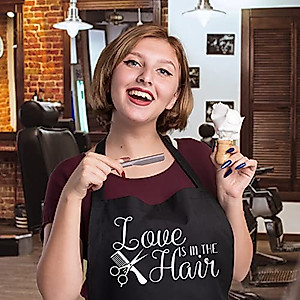 Saukore Hair Stylist Aprons for Women Men, Waterproof Hairdresser Smock Salon Apron with 2 Pockets, Pet Dog Grooming Apron - Cute Birthday Housewarming Gifts for Barbers