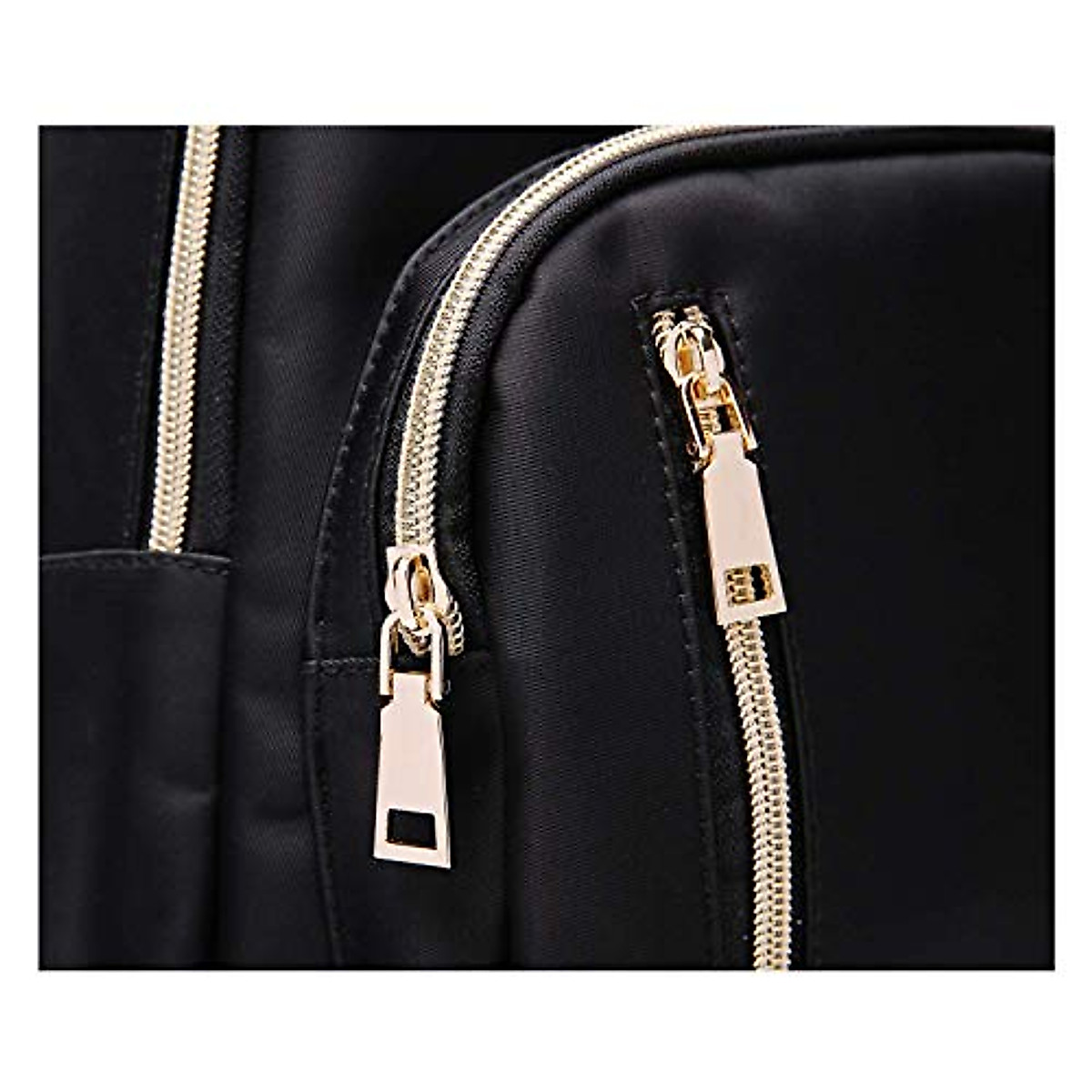 YANAIER Women Mini Backpack Purse Waterproof Nylon Fashion College Bag Daypack Black