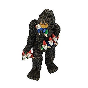 Large Miniature Bigfoot and Gnomes for The Fairy Garden. A Large Garden Gnome Figurine (13 inch High) and a Fairy Garden Accessory by GlitZGlam