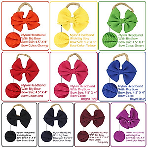 MEEDEE 20 Pack Nylon Headbands: Newborn Bows, Large Baby Bows, Photography Hair Accessories for Infants and Little Girls