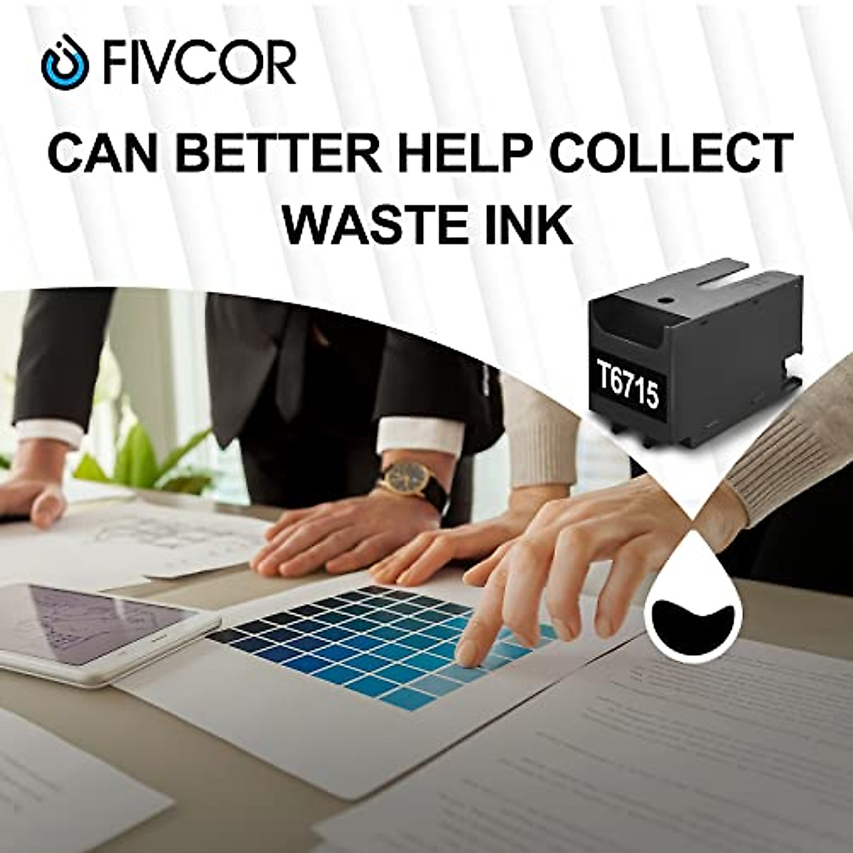 FIVCOR T6715 T6716 Ink Maintenance Box Replacement for Workforce Pro WF-4820 WF-4734 WF-C5790 WF-4740 WF-4730 WF-4830 WF-4720 WF-4834 WF-3820 WF-C5710 Printer