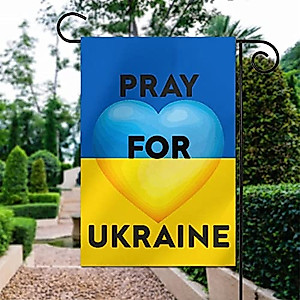 Ukraine Garden Flag, Pray for Ukraine,I Stand with Ukraine Ukrainian National Garden Flag Vertical Double Sided Yard Outdoor Decor 12.5 x 18 Inch (Z)