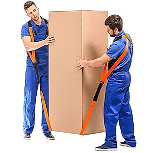 Moving Straps, 2-Person Lifting and Moving System Shoulder Belt for Carry Heavy Furniture, Appliances, Mattresses, Lift Heavy Objects up to 800 lbs(Orange)