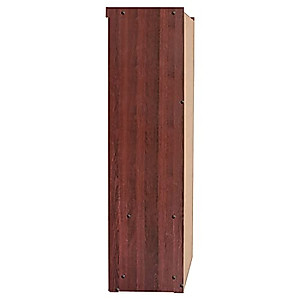 Better Home Products Modern Wood Double Sliding Door Wardrobe Mahogany