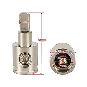 Amp Input Reducer 0 Gauge to 4 Gauge Wire Reducer Power/Ground GA adapters Nickel Plated Brass 4PCS