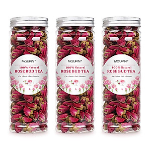 Rose Bud Tea Dried Red Rose,MQUPIN Rose Tea 100% Natural Pure Flower Edible Buds Tea Culinary Food Grade Red Rosebud for Drinking DIY Gift (250g/3Packs)