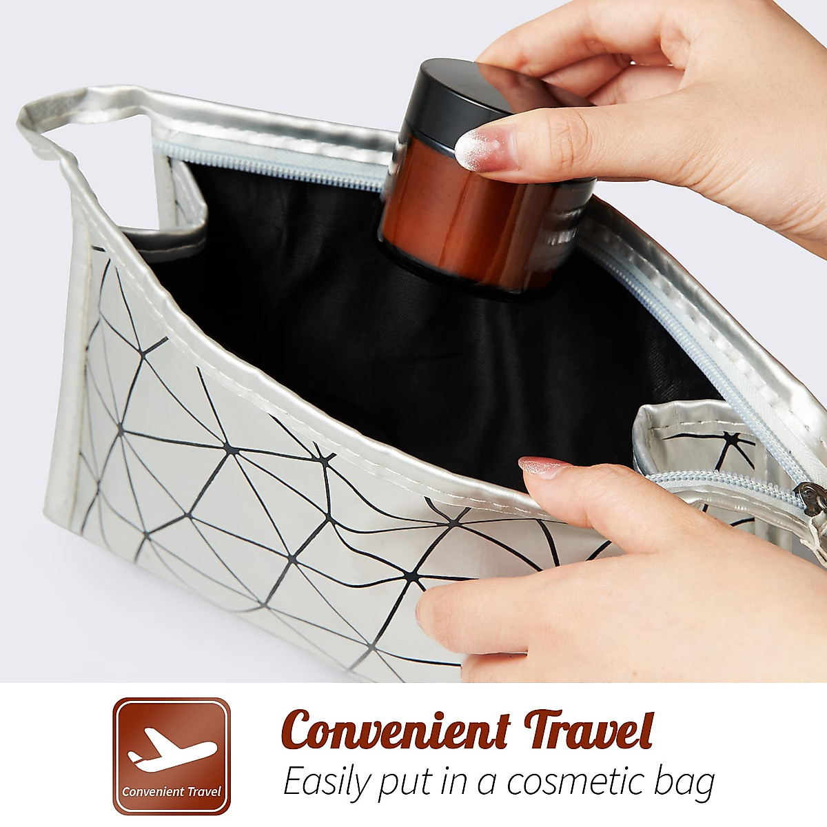 2oz Jars with Lids, Hoa Kinh 24 Pack Amber Glass Jars with Lids Empty Cosmetic Containers Round Airtight Glass Jar with Inner Liners and black Lids for Storing Lotions, Powders, and Ointments