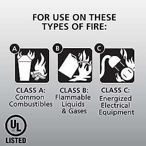 Kidde Pro 210 2A:10-B:C Fire Extinguisher, Rechargeable, Multi-Purpose for Home & Office, 4 lbs., Mounting Bracket Included , Red
