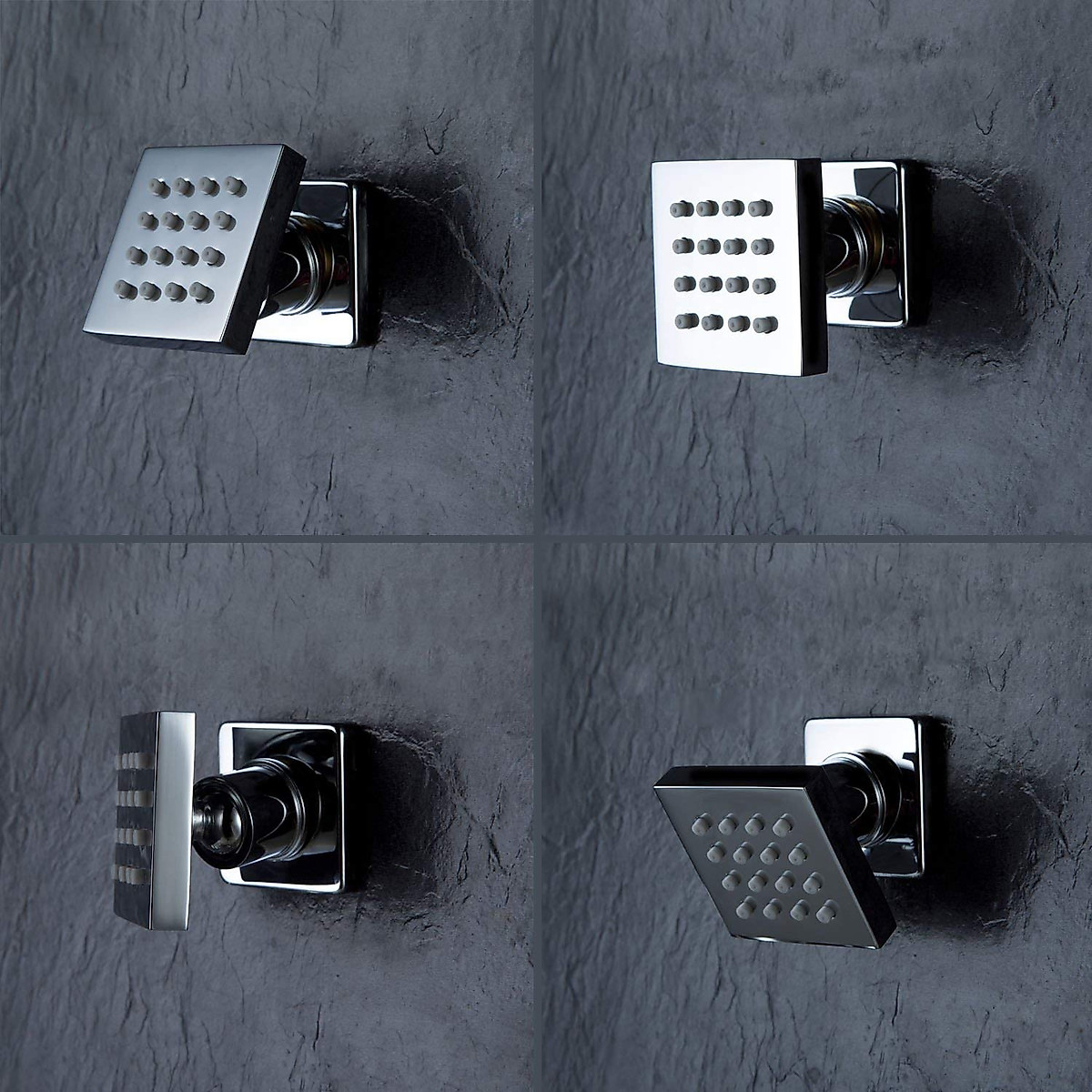 Cascada Modern Solid Brass 16-Nozzle Square Body Spray Jets Shower (Antique Brass)