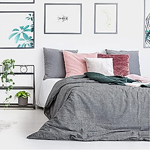 Duvet Cover for Weighted Blanket, Heavy Blanket Removable Cover with Breathable Washed Cotton, Microfiber Duvet Cover & Side Zipper with 4 Corner Ties (60''x80'') Grey