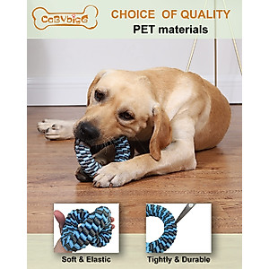 CaBYbigG Dog Chew Toys,No Stuffing Dog Toys,Dog Rope Toys,Dog Dental Teeth Cleaning Toys,Blue Gray Ring Dog Toy for Medium Large Dogs Breed