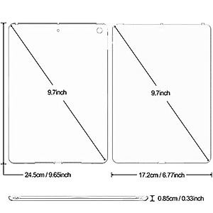 Asgens Case for iPad 9.7'' 5th/6th Generation 2017/2018, Transparent Slim Silicon Soft TPU Tablet Computer Case [Shock Absorption] for Apple New iPad 9.7 inch Models A1822/A1823/A1893/A1954