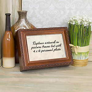 Cottage Garden Inspirational Music Box - Treasured Memory Plays Amazing Grace with Woodgrain Finish