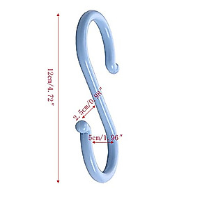 Carrittons S Shaped Hooks Plastic Hook for Hanging Pots Pans Plants Utensils Closet Clothes Bags Towels Home Kitchen Accessories 20 Pieces (Blue)