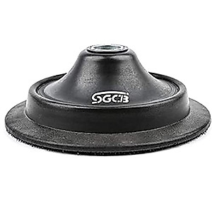 SGCB 5 Inch Black Backing Plate for Rotary Polisher Hook & Loop 5/8” Thread PU Soft Backing Pad Rotary Polisher for Sanding Polishing Buffing