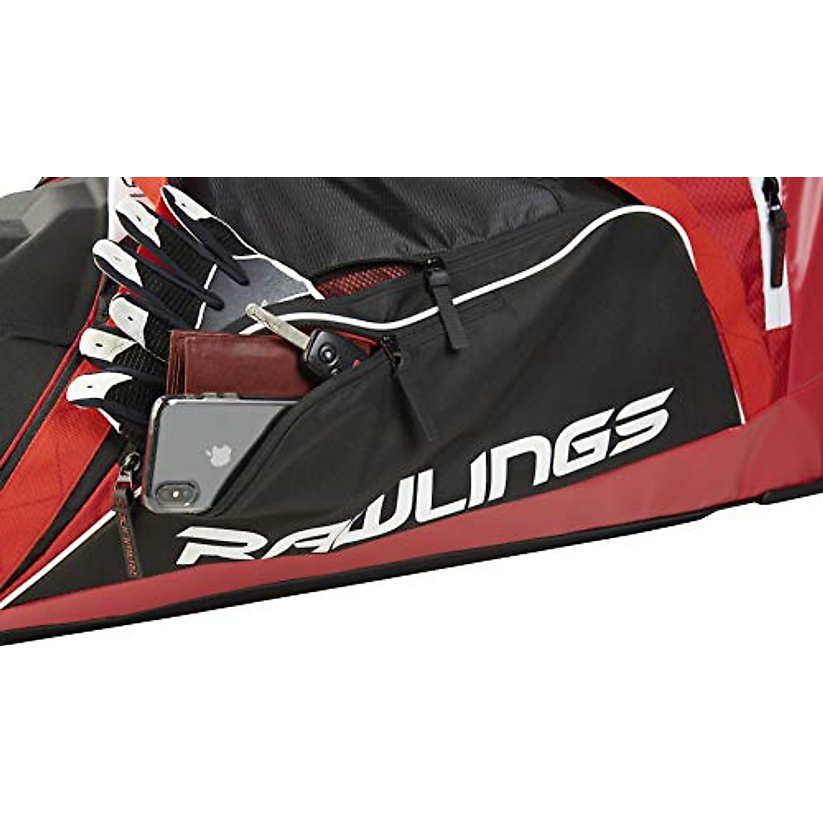 Rawlings | R1502 Wheeled Catcher's Bag | Baseball/Softball | Scarlet