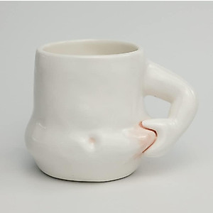 YINHEMEOW Fat Belly Mug 10 OZ Cute Ceramic Mug Original Handmade Coffee Mug With Hand Handle