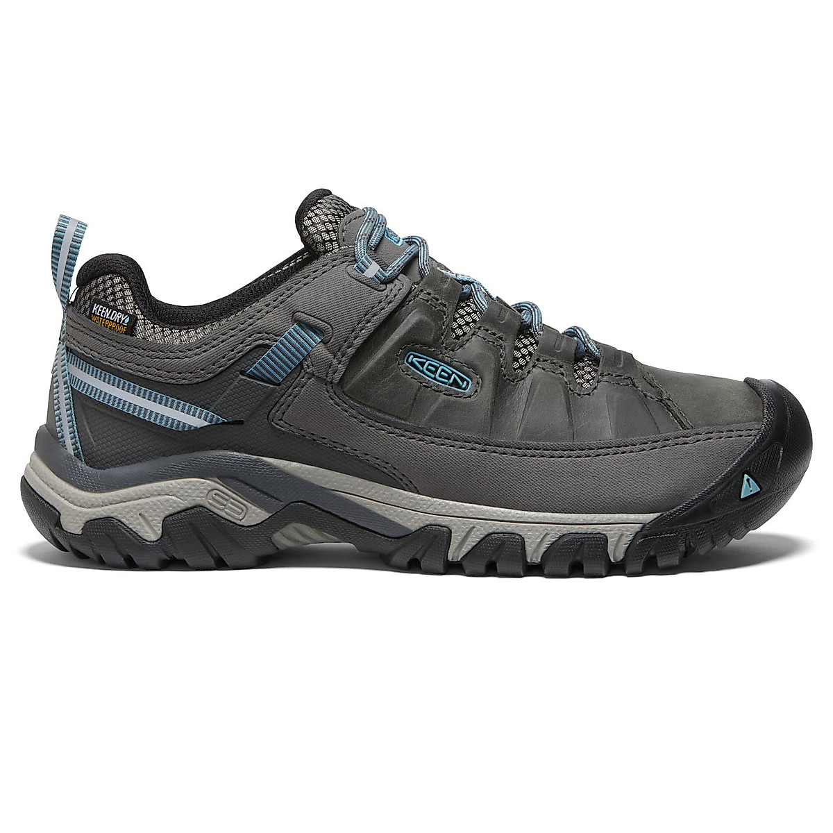 KEEN Women's Targhee 3 Low Height Waterproof Hiking Shoes, Magnet/Atlantic Blue, 9