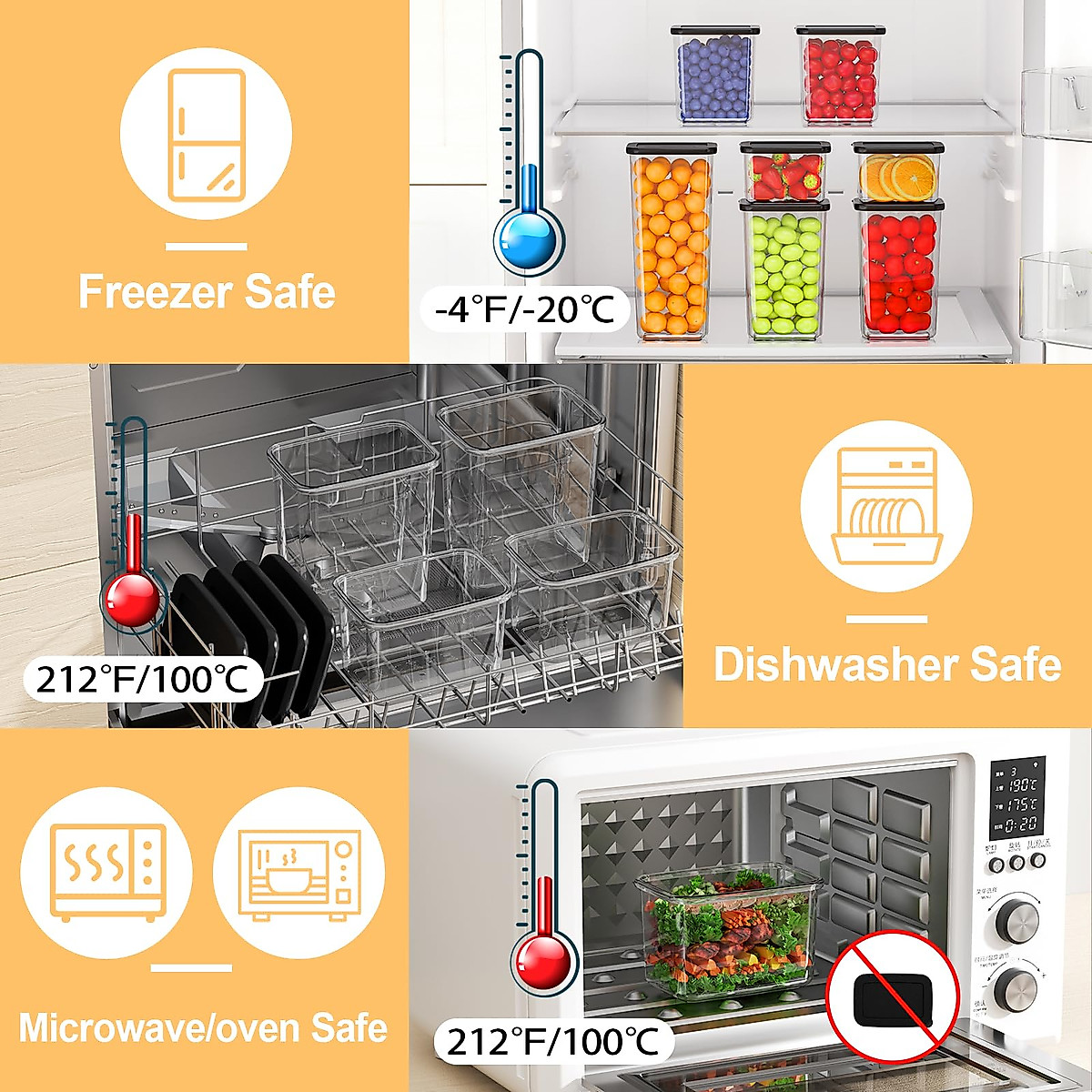 Nifogo Airtight Food Storage Containers with Lids 7 Pack, kitchen Storage Containers, Kitchen and Pantry Organization Set, for Cereal, Flour, Sugar, Pasta, Dry Food, Include 60 Labels