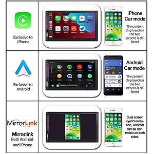 Car Radio Stereo Double Din with Apple CarPlay Android Auto, Rimoody 9 Inch HD Touchscreen Car Radio with Bluetooth FM Radio Mirror Link USB with Backup Camera, External Microphone