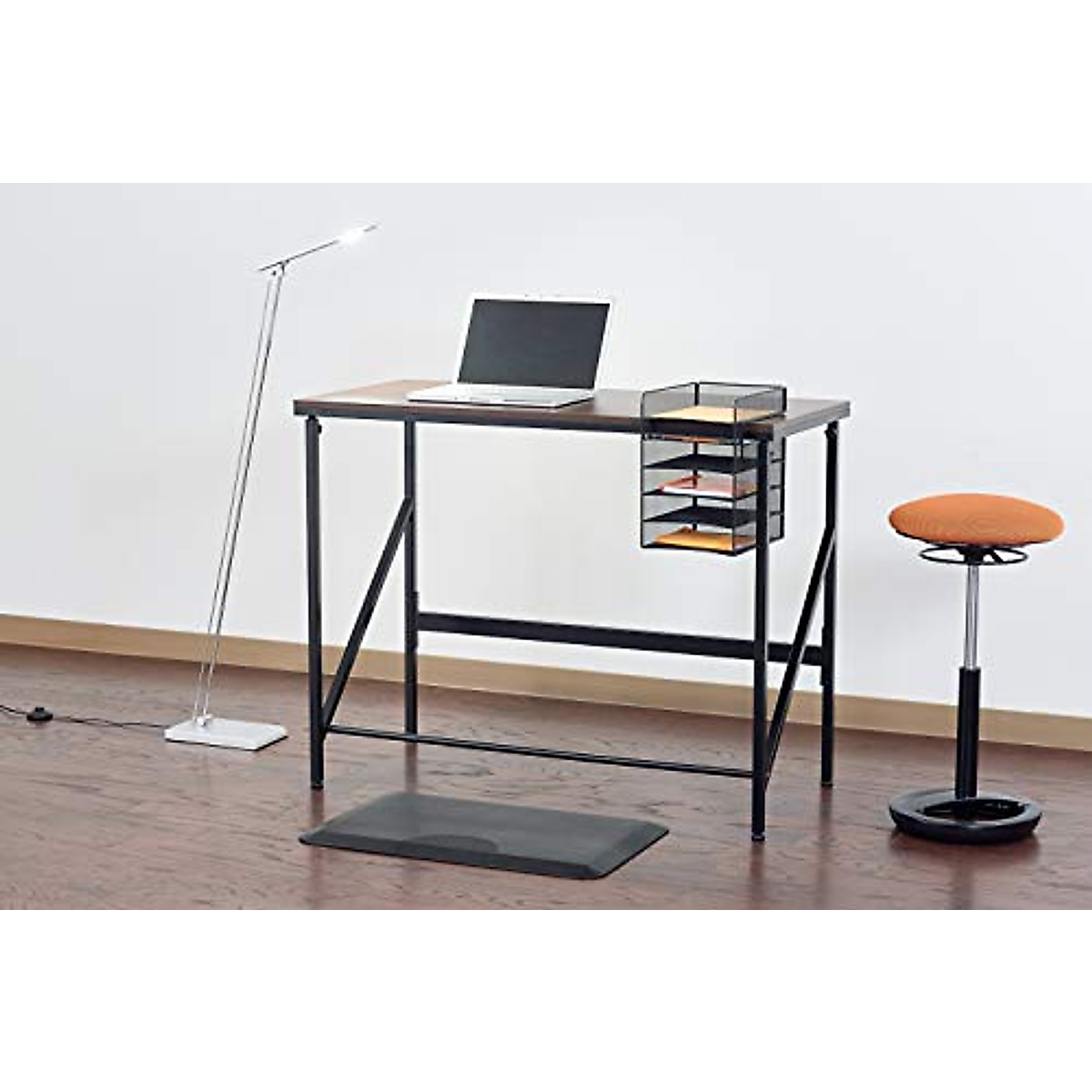Safco Products Sit/Stand Bi-Level Desk, Walnut/Natural, 48"W x 24"D x 50"H, 1957WL