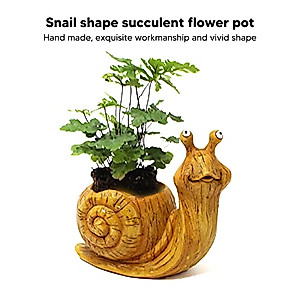Small Snail Succulent Flower Pots Mini Plant Containers Cute Resin Snail Animal Shaped Flower Pot Succulent Planter Vintage Cactus Plant Pot for Bonsai Cactus Home Office Desktop Ornaments