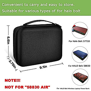 Case Compatible with Halo Bolt Portable Car Jump Starter 57720 58830 (Not for Halo Bolt Air), Storage Holder for Power Station 100 Wireless Laptop Power Bank & Jumper Cables - Box Only
