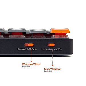 Keychron K1 SE, 87 Keys Ultra-Slim Wireless Bluetooth/USB Wired Mechanical Keyboard with White LED Backlit, Low-Profile Gateron Mechanical Red Switch Compatible with Mac Windows