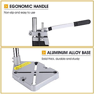 Drill Stand for Hand Drill, Universal Adjustable Drill Press Clamp, Heavy Duty Drill Press Holder Workbench Repair Tool Bench Clamp, Support Tool with Single Hole Aluminum Base