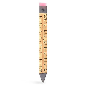 Pen Bookmark | Erasable Ballpoint Gel Pen and Bookmark 3-in-1 | Ink Novelty Pen with Eraser | Page Marker | Book Marker | Page Holder Clip | Stationery Gift Idea for Reader and Writer (Ruler)