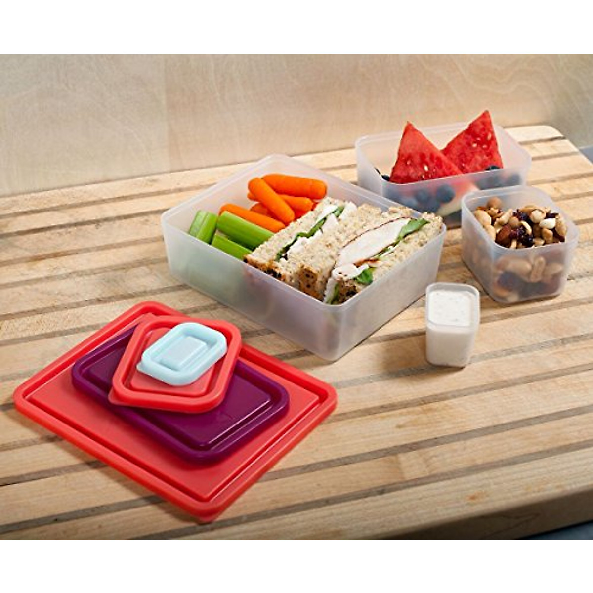 Bentology Bento Box Portion Control Lunch Box - Meal Prep Container Kit with Weight Loss Plan Booklet