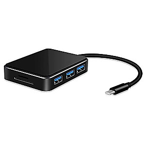ZPLJ High-Speed 7 in 1 Multifunction USB C Hub with HDMI 4K 3 USB 3.0 Ports VGA PD Charging Support SD Card Reader Type C Adapter Compatible for Flash Drive Notebook PC USB Hub Adapter Portable