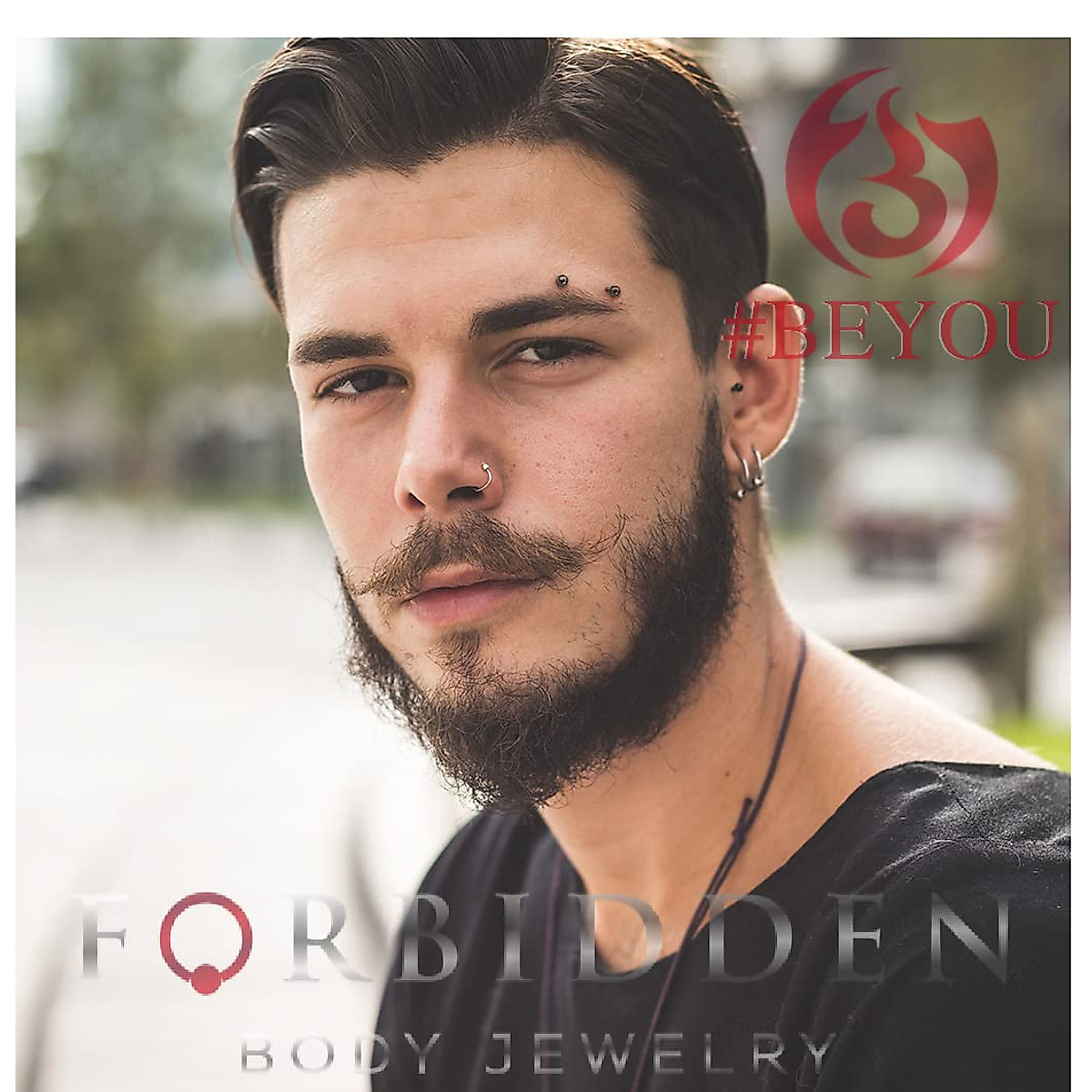 Forbidden Body Jewelry Snake Eyes Piercing Jewelry Tongue, Conch, Belly Button or Eyebrow Rings for Women & Men - 16g Curved Barbell 3mm Solid Ball Ends Surgical Steel Piercing Silver (1 Pc - 5/8")