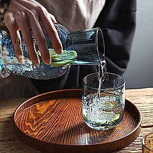 ZWMBYN Vintage Bedside Water Carafe and Glass Set, Crystal Nightstand Water Carafe with Tumbler Glass Cup, Elegant Mouthwash Decanter & Water Pitcher for Storing Water, Juice and Other Drinks