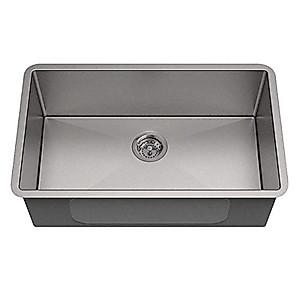 Hydro Master Kitchen Sink Basket Strainer Standard Drains(3-1/2 Inch)，Durable Stainless Steel with Rubber Stopper for Kitchen Sinks